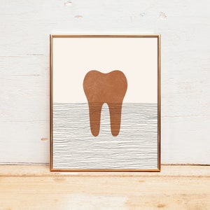 Boho Tooth Print - Tooth Wall Art / Decor, Minimalist Poster, Tooth ...
