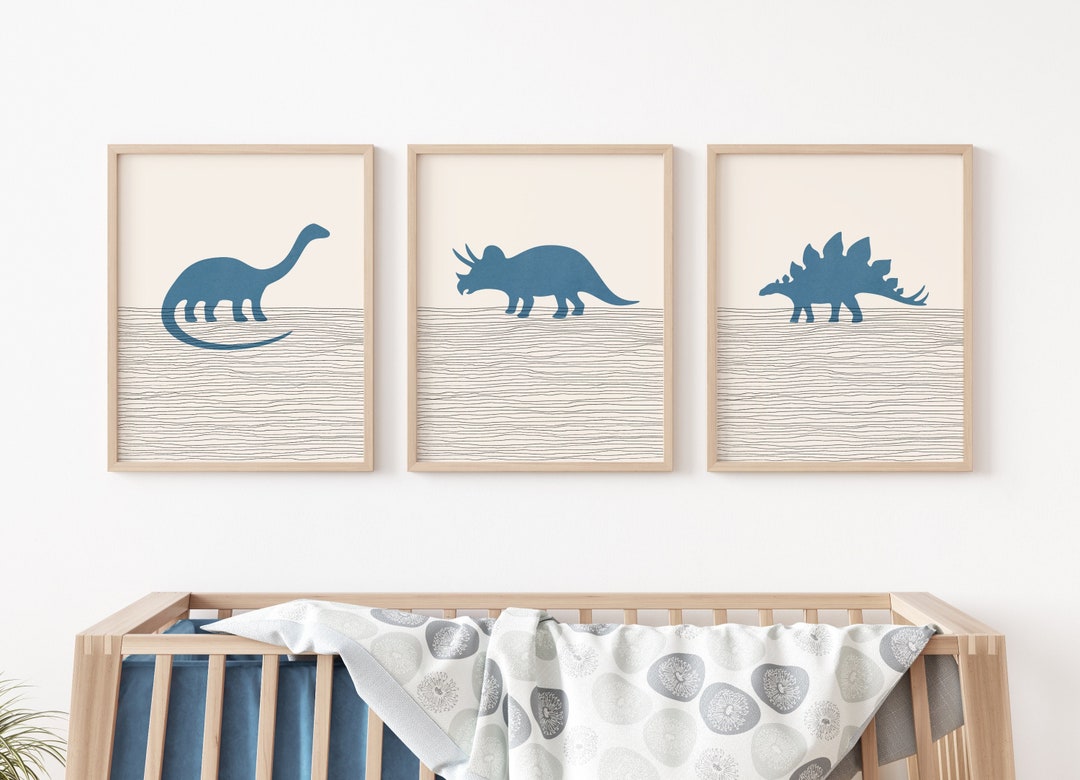 Boho Dinosaur Wall Art - Dinosaur Print Set / Decor, Dinosaur Nursery ...