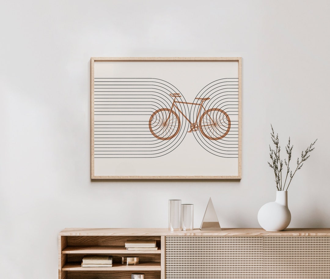 Bike Print - Mid Century Modern Bike Design, Bike Poster Wall Art - Etsy