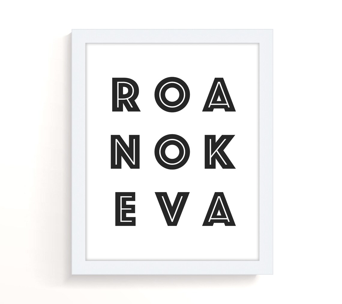Roanoke Virginia Art - Roanoke Art Print, Virginia Gift Idea, City of ...