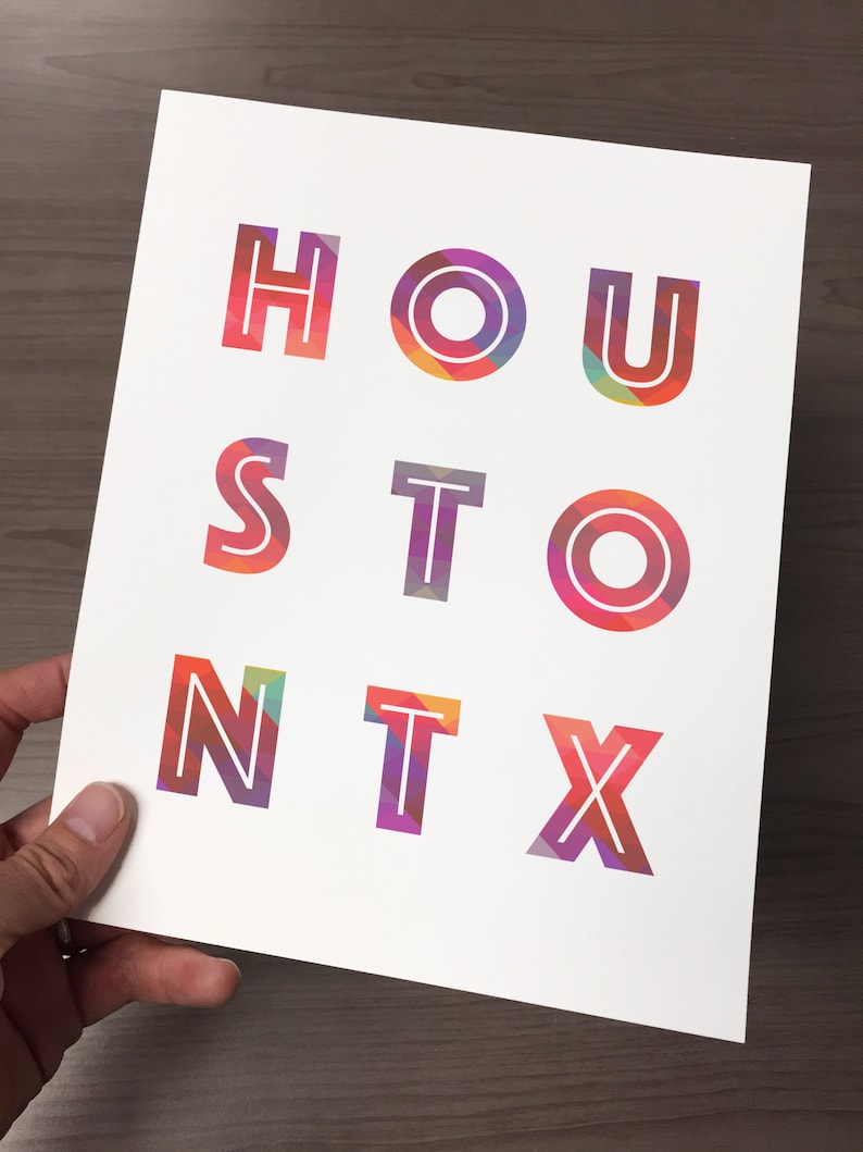 Houston Texas Art - Houston Art Print, Texas Gift Idea, City of Houston ...