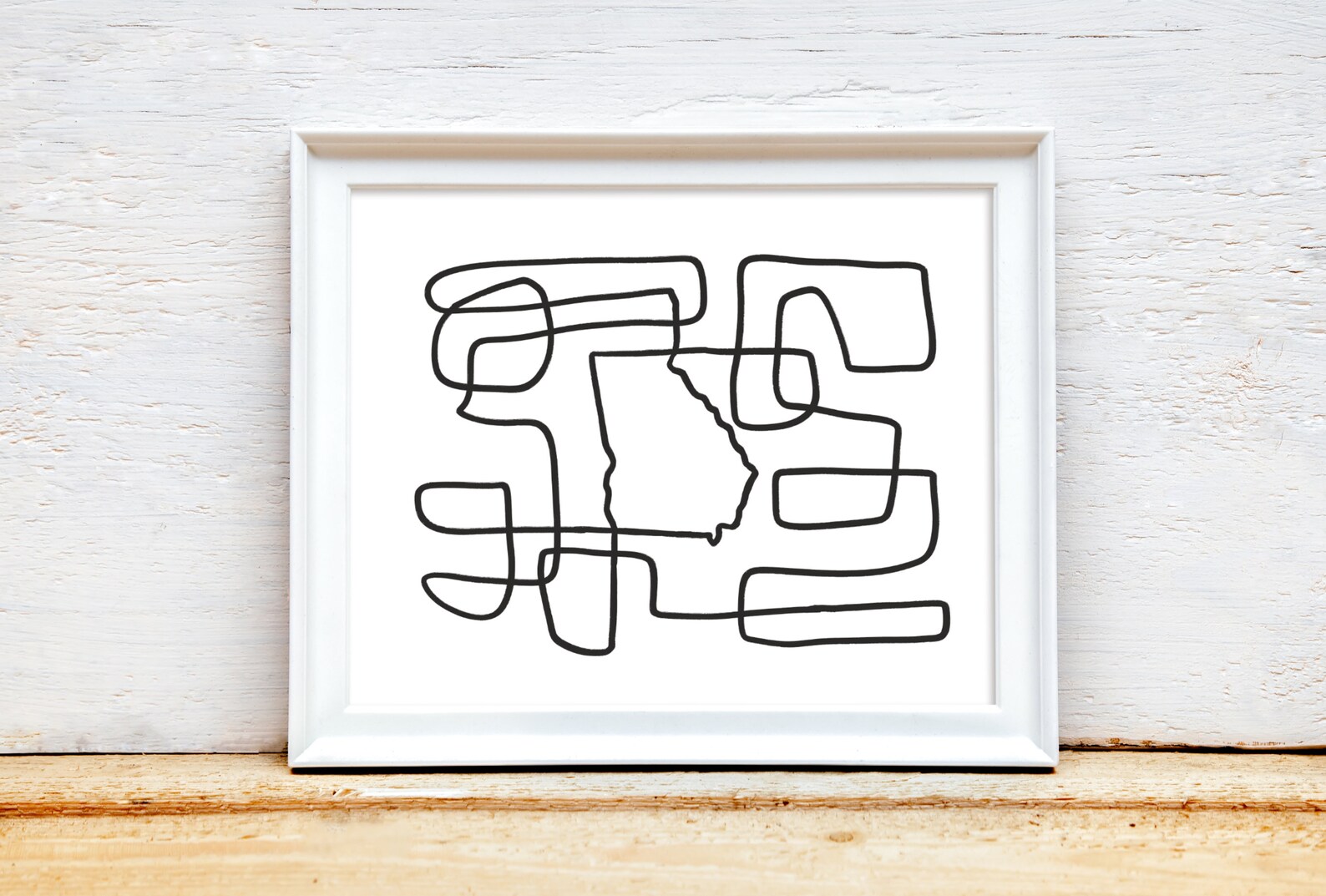 Georgia Line Art Print - One Line Drawing, Georgia Abstract Line Print ...