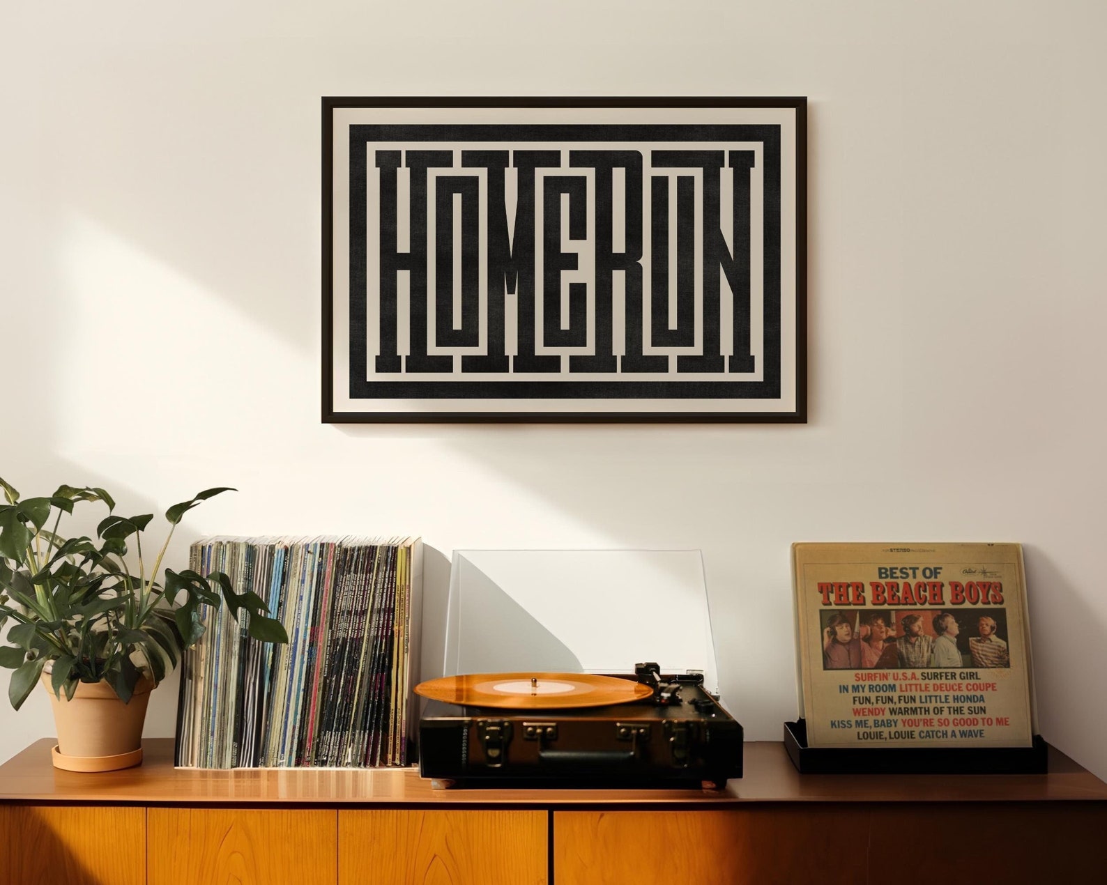 Baseball Art - “home Run” Typography Print - Baseball Wall Decor, Boys ...