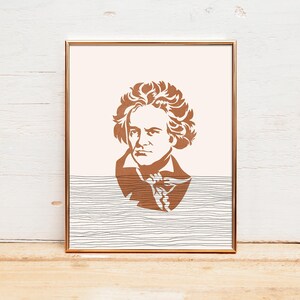 Beethoven Wall Art - Portrait of Ludwig Van Beethoven, Minimalist ...