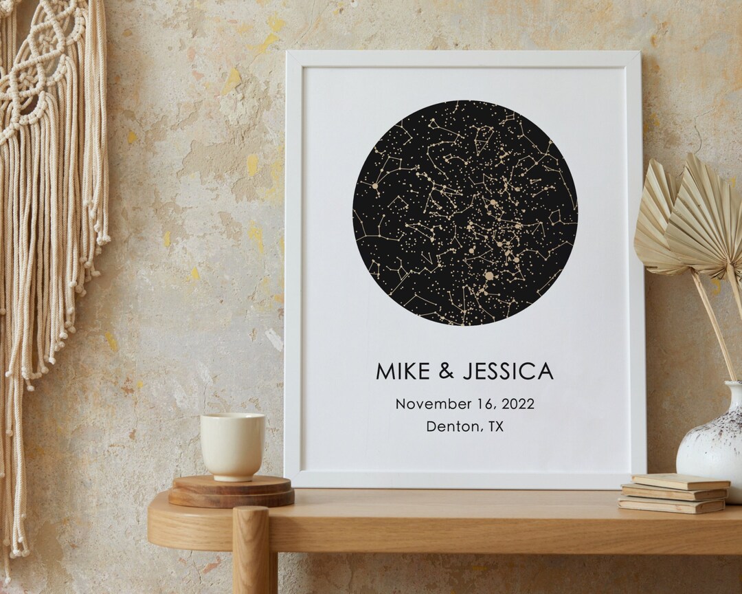 Custom Constellation Map - Girlfriend Valentines Gift / Wife Gift ...