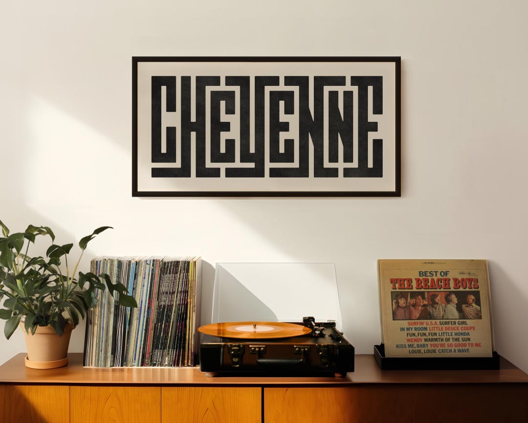 Cheyenne - City Wall Art - Cheyenne, Wyoming Typography Print - Custom ...