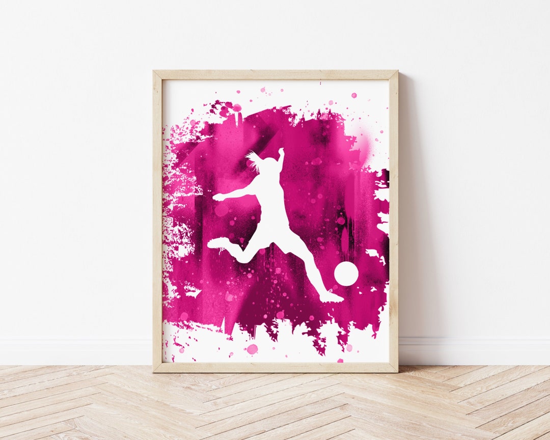 Soccer Art Girls Soccer Poster, Soccer Player Decor Framed OR Unframed ...