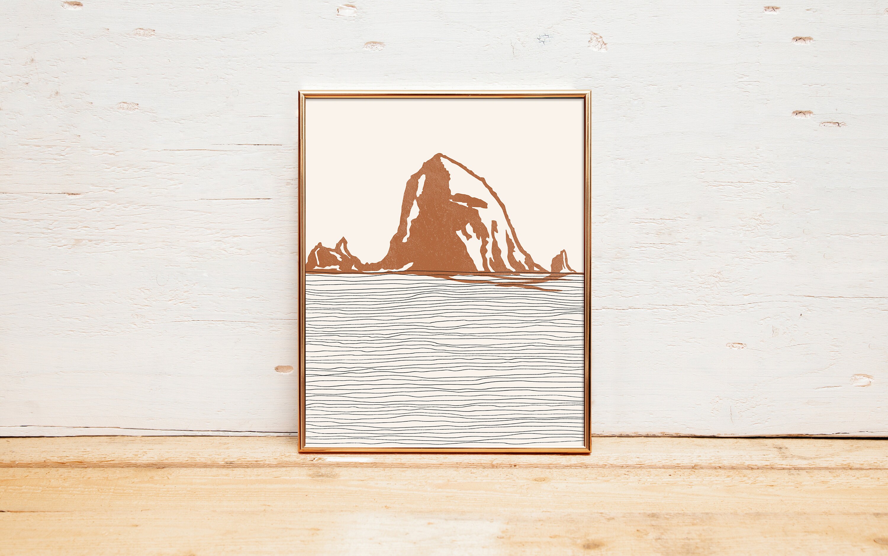 Haystack Rock Art Print - Cannon Beach, Oregon - Haystack Rock Outline ...