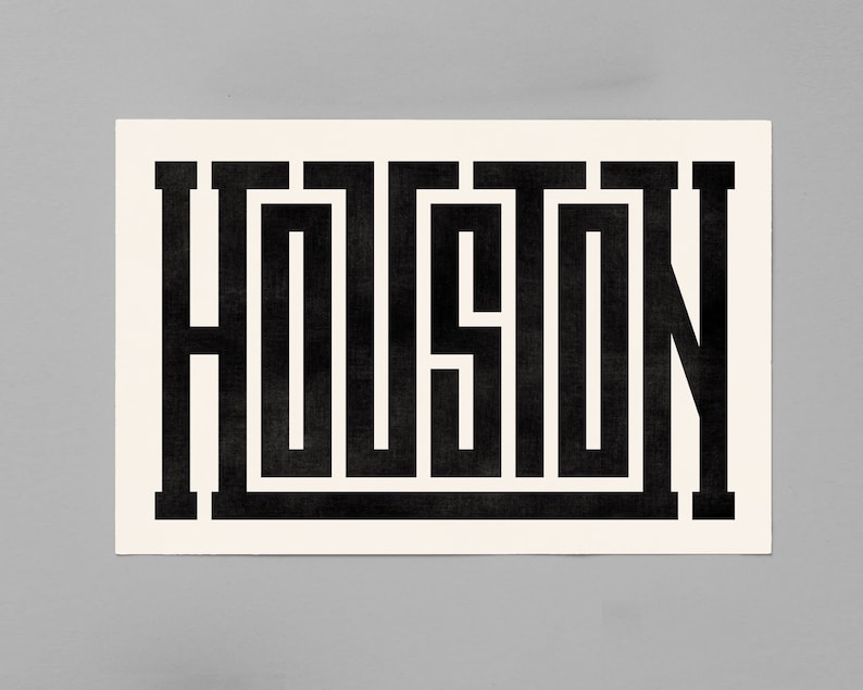 Houston Print - Houston Typography Design, Houston Texas Wall Art ...