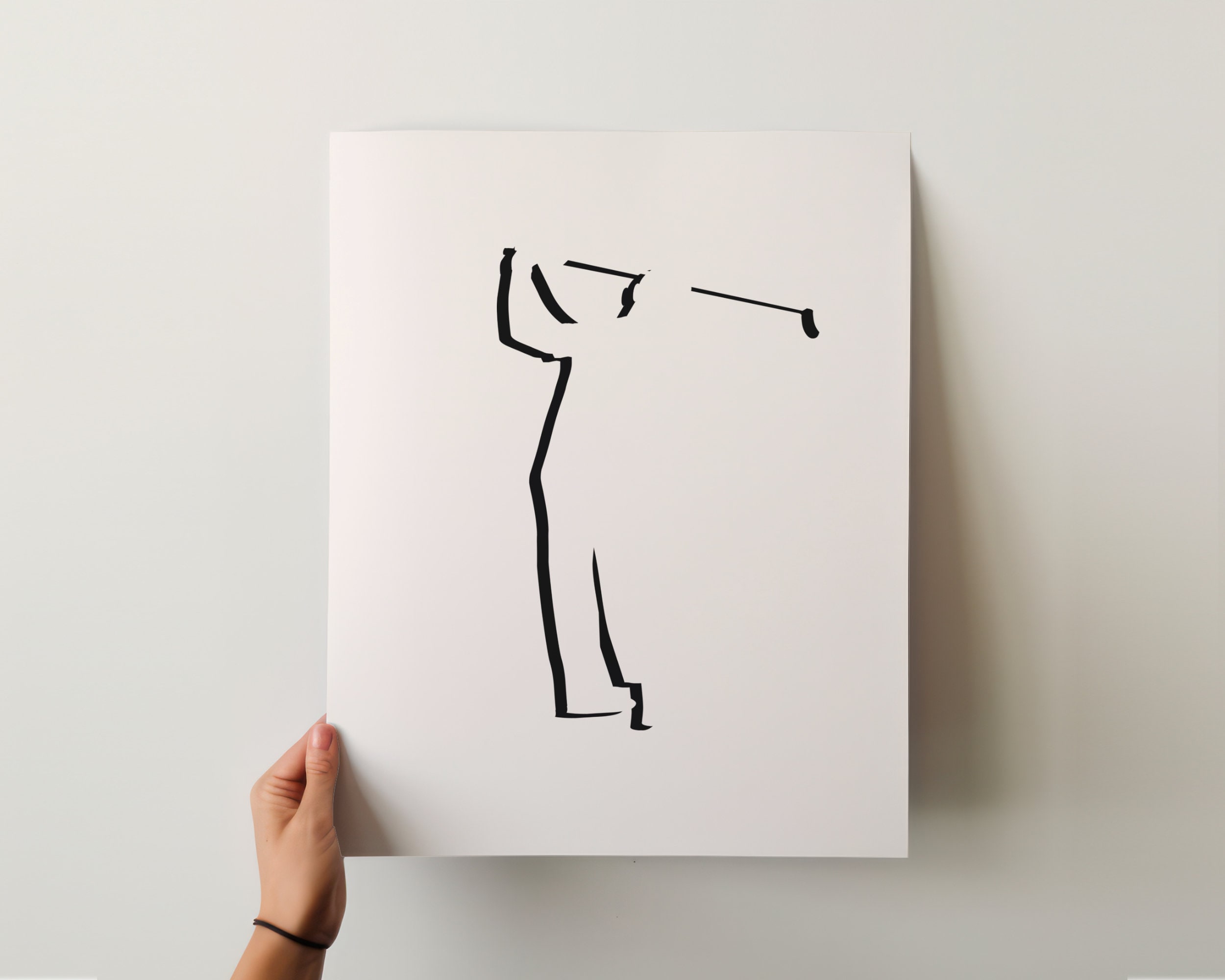Minimalist Golf Art - Modern Golf Poster, Boy Golfer Gift - Abstract ...