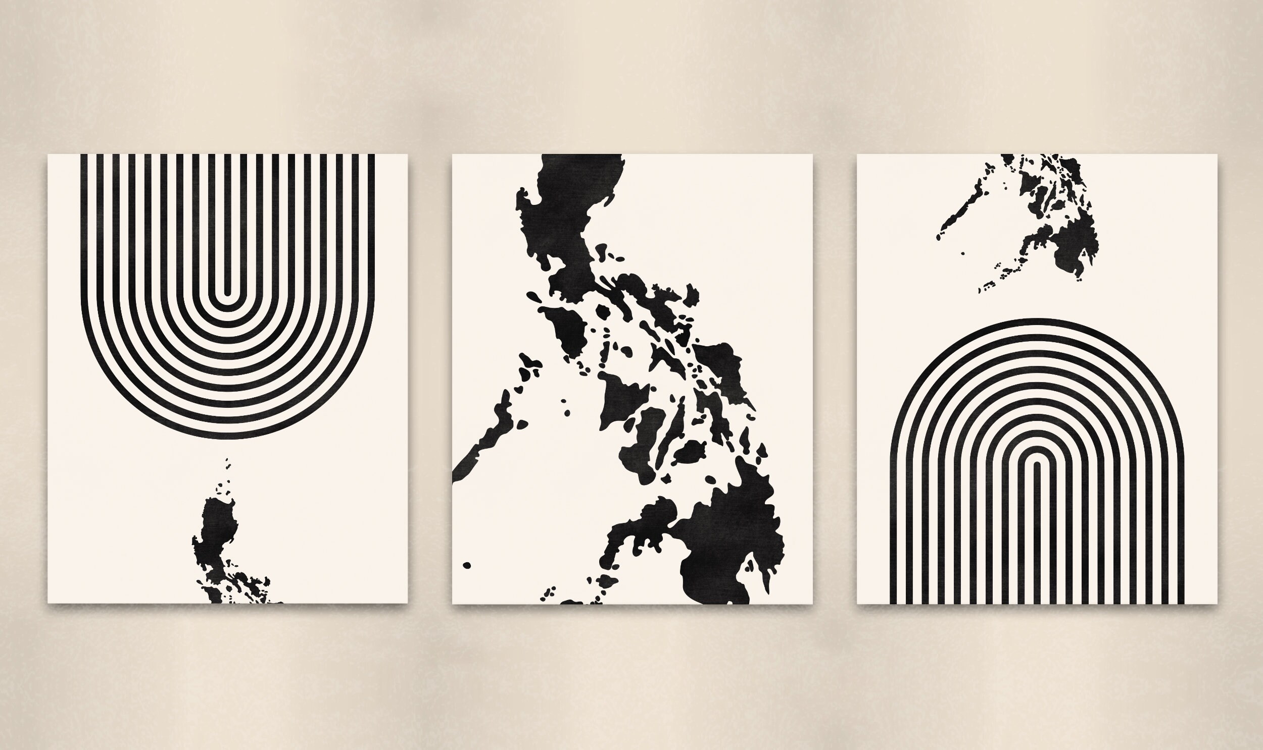 Philippines Mid Century Modern Wall Art - Minimalist Philippines Art ...