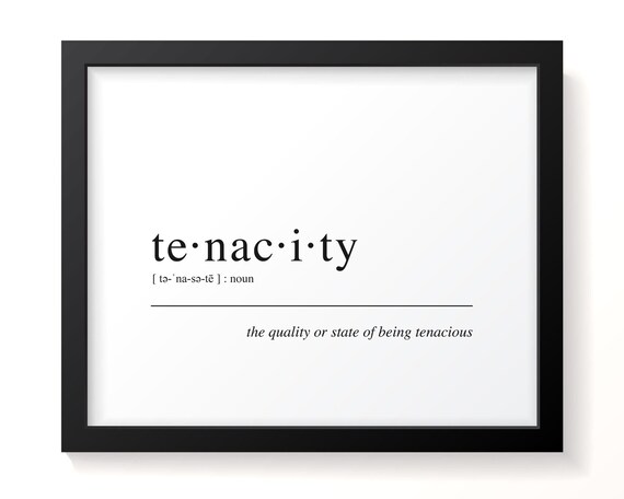 Tenacity Definition Dictionary Art Print Inspiring Wall | Etsy