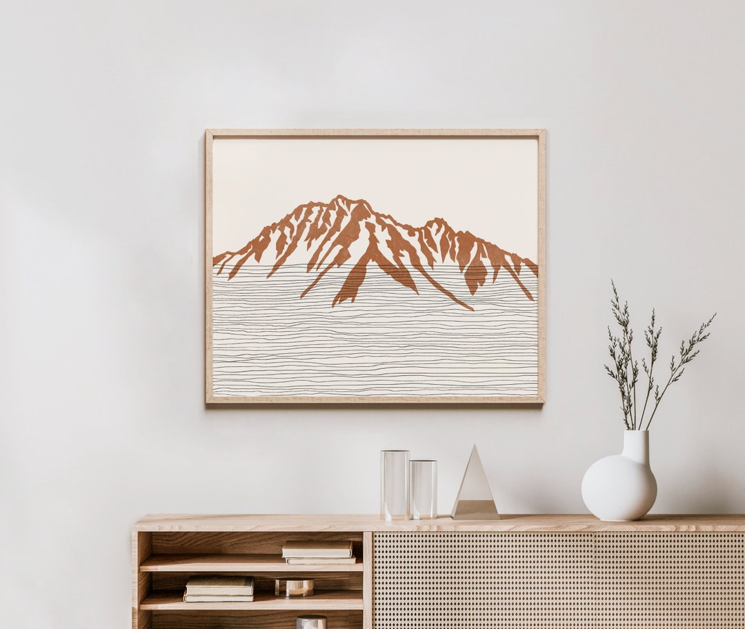 Boho Mount Stuart Art Print - Cascade Range , Washington - Alpine Peaks ...
