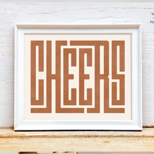 Cheers Print - Bar Cart / Cocktail Poster, Bar Wall Decor, Cheers Art ...