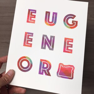 Eugene Oregon Art - Eugene Art Print, Oregon Gift Idea, City of Eugene ...