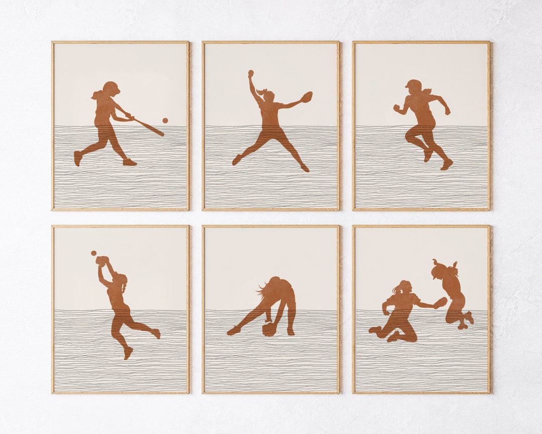 Softball Art Softball Wall Art / Room Decor, Softball Player Poster ...
