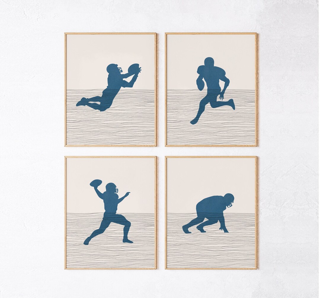 Football Art - Football Wall Art / Room Decor, Football Player Poster ...