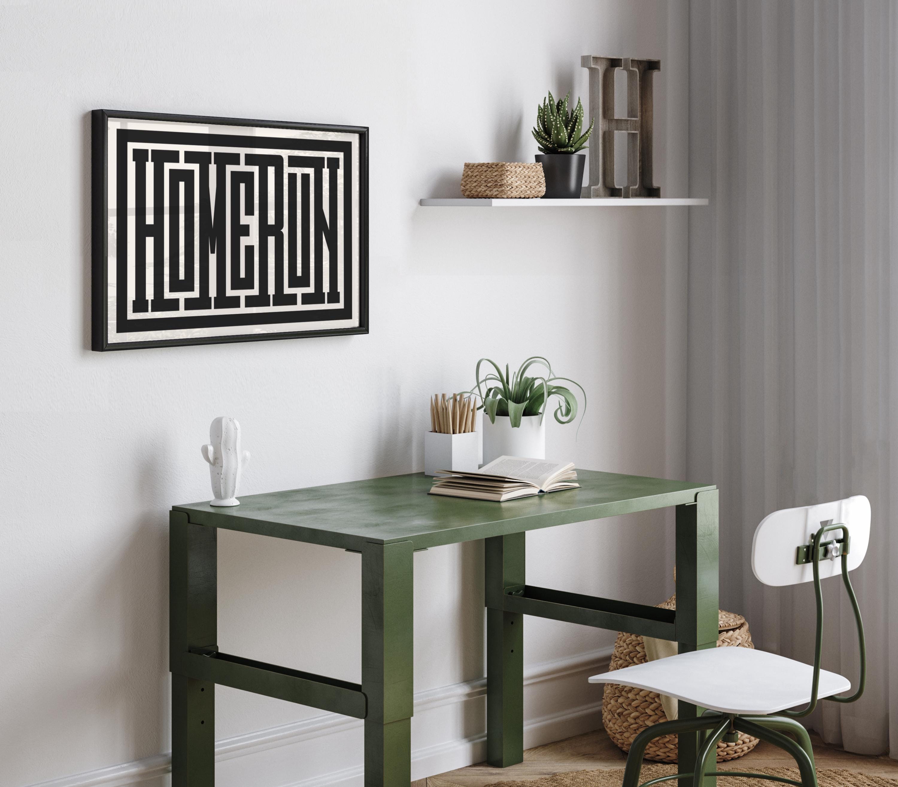 Baseball Art - “home Run” Typography Print - Baseball Wall Decor, Boys ...