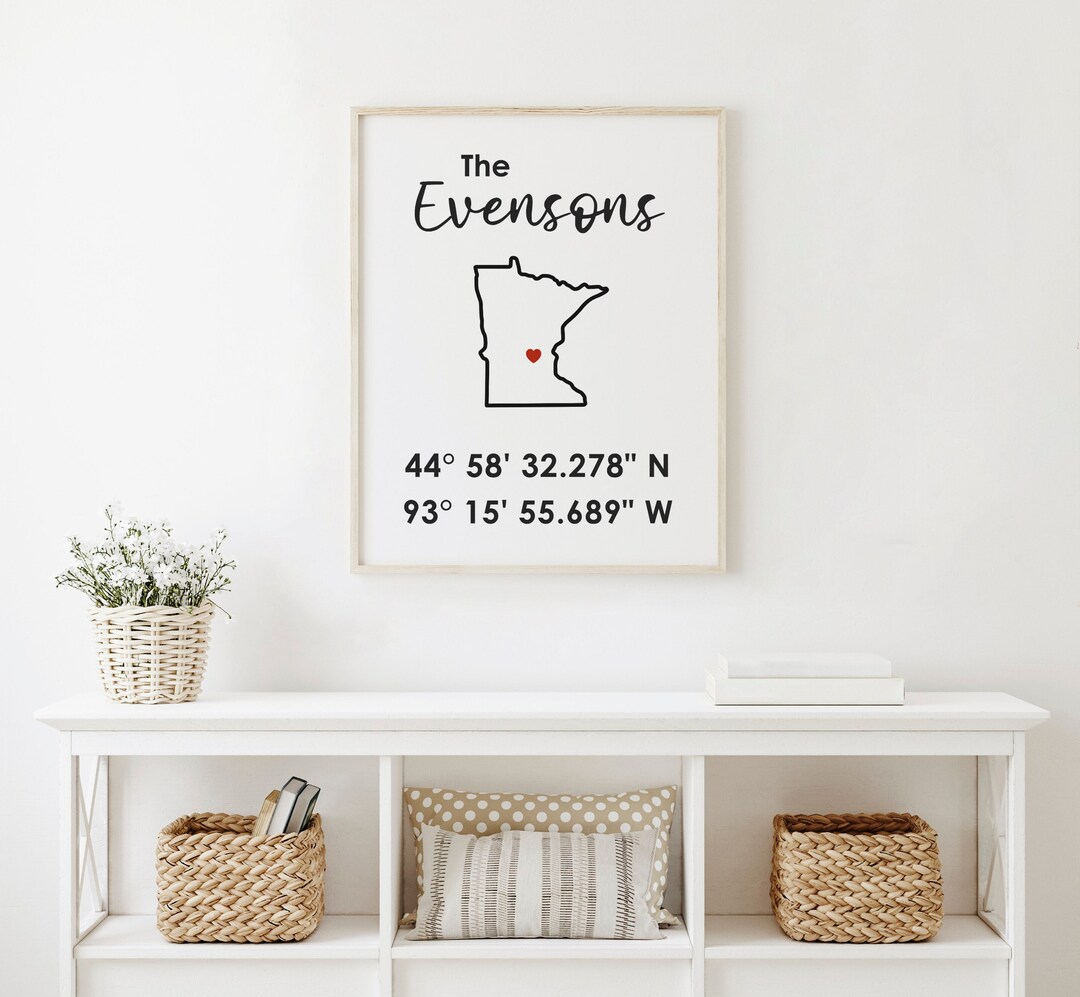 First Christmas Gift - Custom Latitude & Longitude Print - Coordinates ...