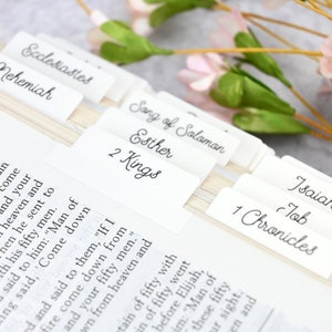 Bible Tabs cursive Minimalist standard & Catholic White Modern ...