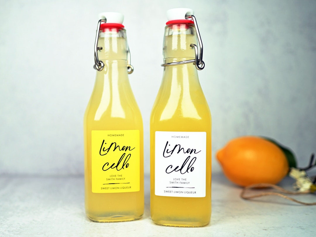 Personalized Limoncello Labels: Modern Script Stickers, Pack of 18 - Etsy