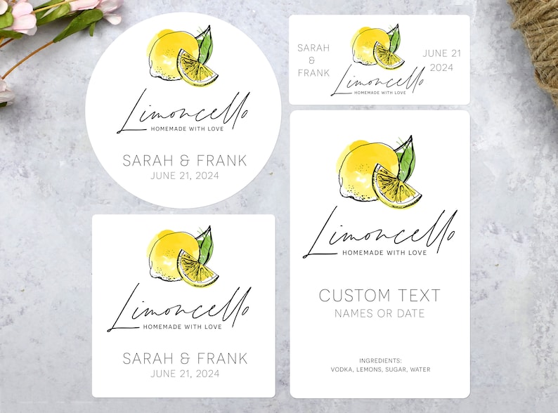 Limoncello Liqueur Sticker Custom Lemon Label Homemade - Etsy