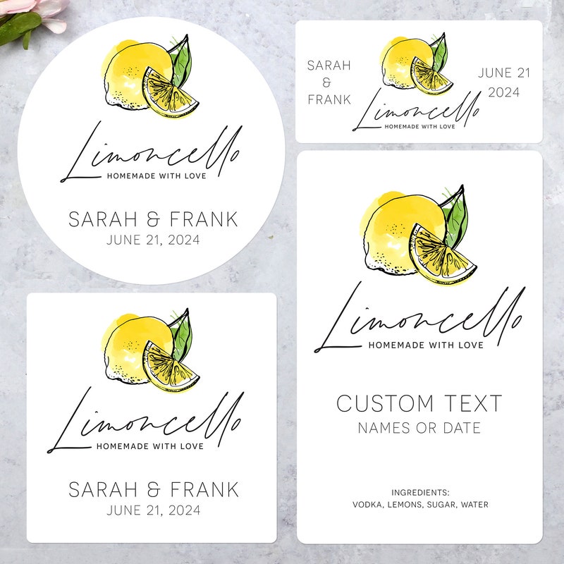 Limoncello Labels - Etsy