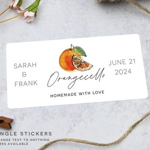 Orangecello Liqueur Sticker, Custom Orange Label, Homemade Personalized ...