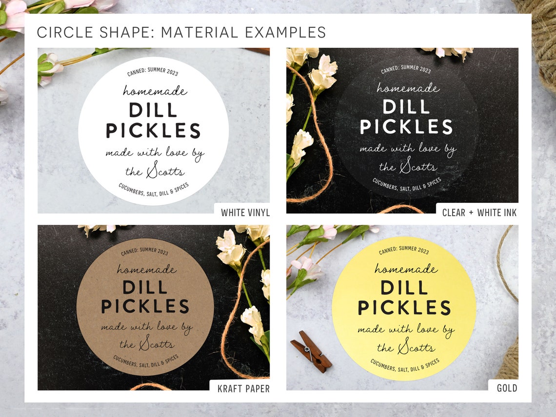 Personalized Pickle Labels: Custom Canning Jar Stickers - Etsy