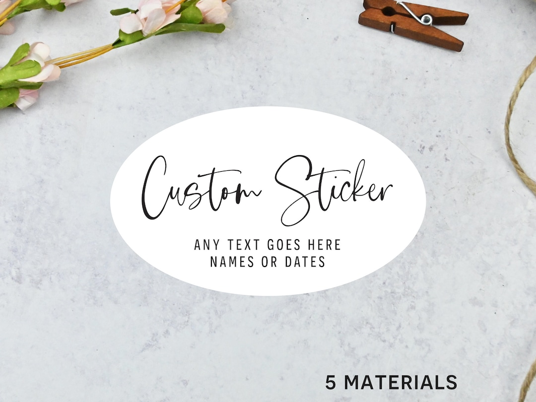Custom Oval Sticker Labels: Personalized Text, Logo, Waterproof Event ...