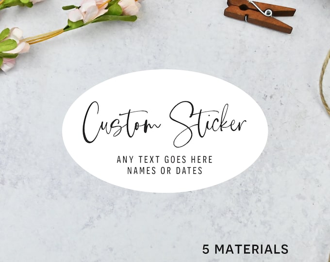20 CUSTOM CLEAR Oval Sticker, Glossy Clear Label, Etsy Shop Product ...