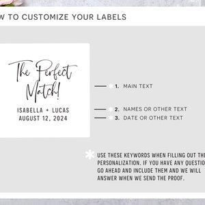 The Perfect Match Sticker Labels, Match Box - Personalized Custom for ...