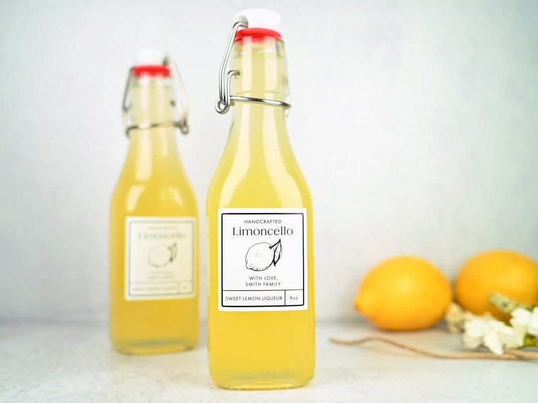 Personalized Limoncello Bottle Labels: Classic Lemon Liqueur Stickers ...