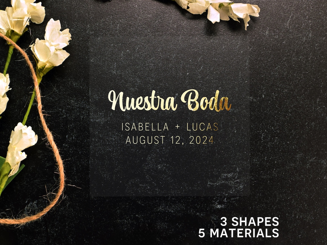 Nuestra Boda Sticker Labels: Personalized Wedding Stickers, Gold Foil ...