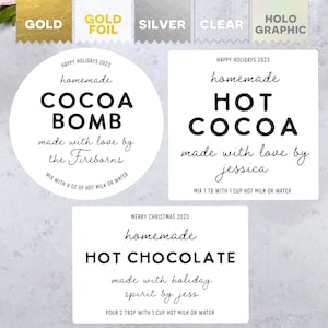 Personalized Hot Cocoa Sticker Labels, Custom Chocolate Bomb Mix ...