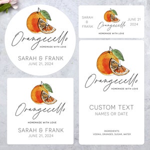 Orangecello Liqueur Sticker, Custom Orange Label, Homemade Personalized ...