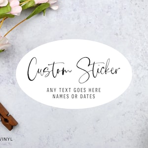 Custom Oval Sticker Labels: Personalized Text, Logo, Waterproof Event ...