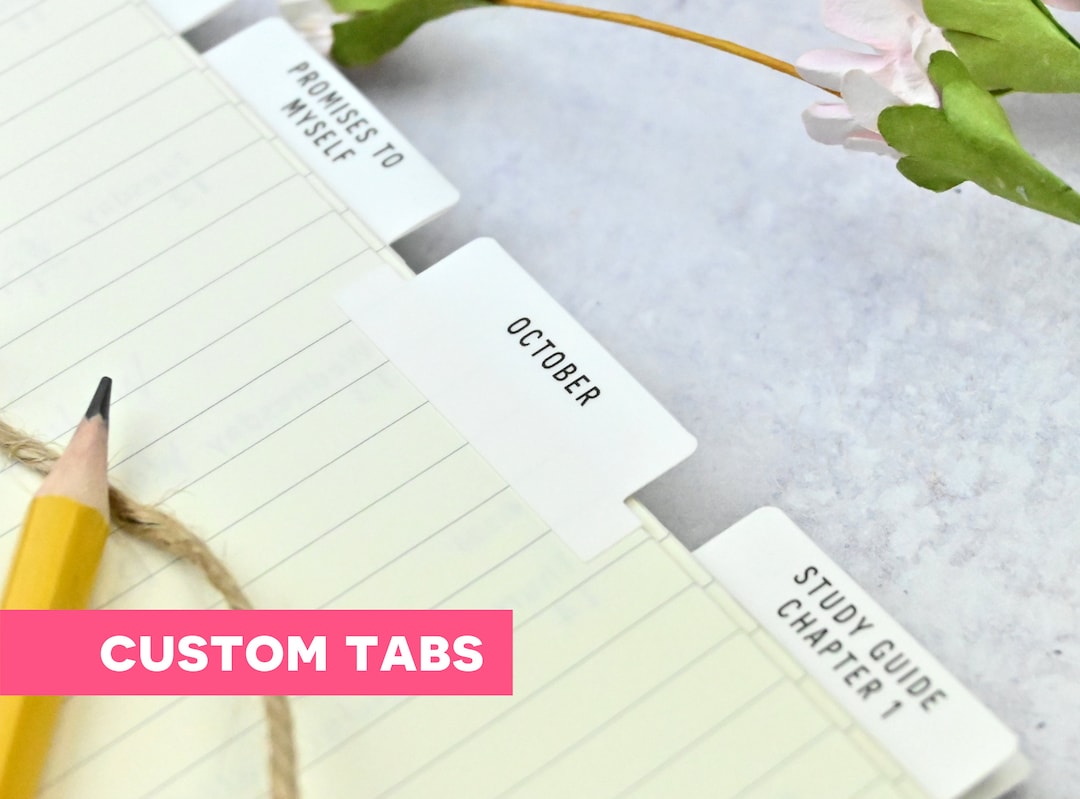 Custom Sticker Tabs - 18 Double Sided, Personalized Labels, Self ...