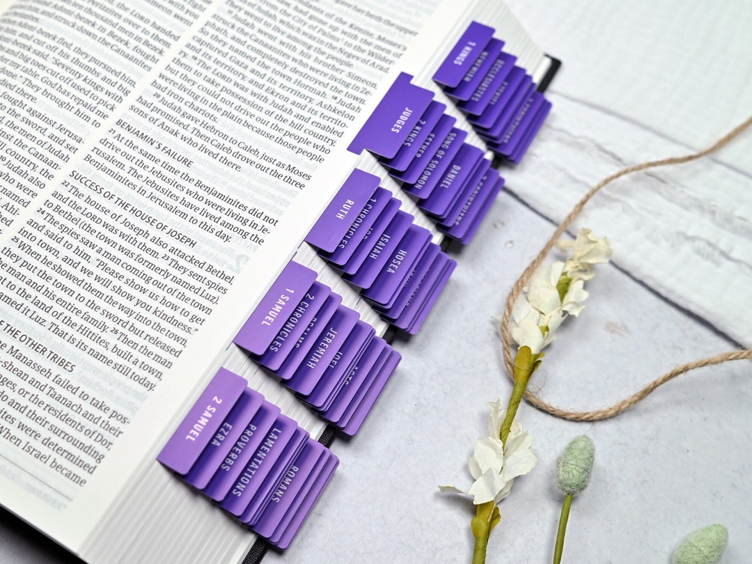 Royal Purple Bible Tabs - Standard & Catholic | Minimalist | Laminated ...