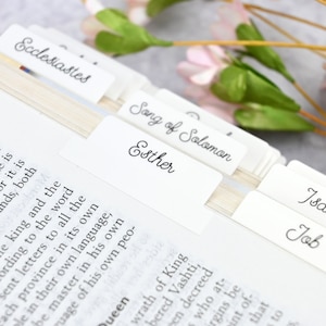 Bible Tabs cursive Minimalist standard & Catholic White Modern ...