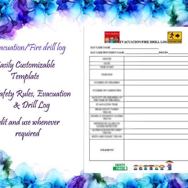 Fire Drill Log - Etsy