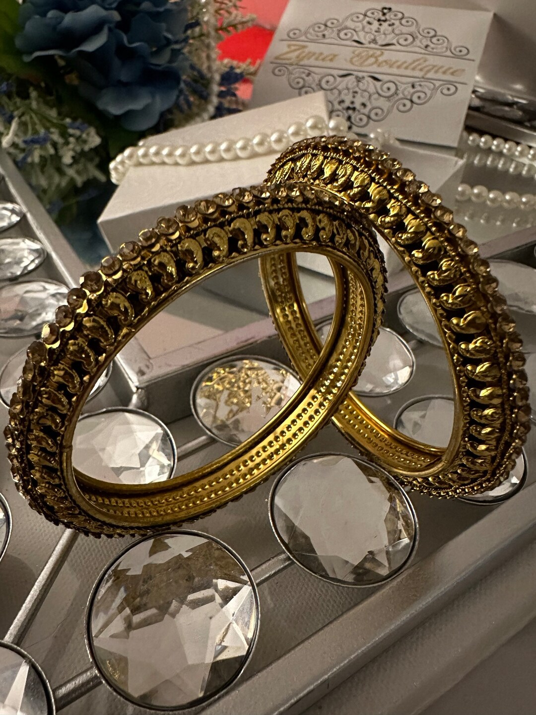 Traditional Paisley Mango Metal Bangle Set, Accessories, Wedding Gift ...