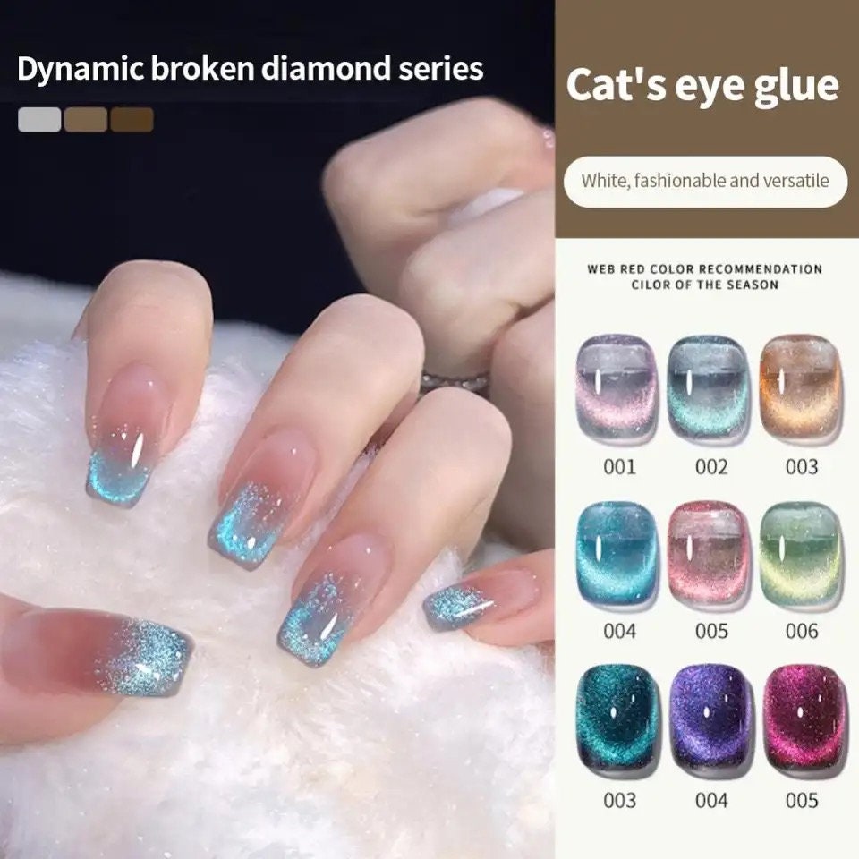 Flashing Magnetic Cat Eye Glitter Gel Nail Polish UV/LED Korean Nail ...