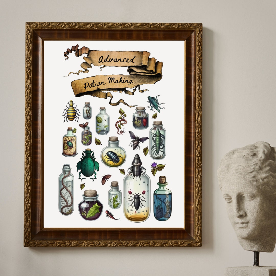 Advanced Potion Making Chart | Magic Botanical Watercolor Printable ...