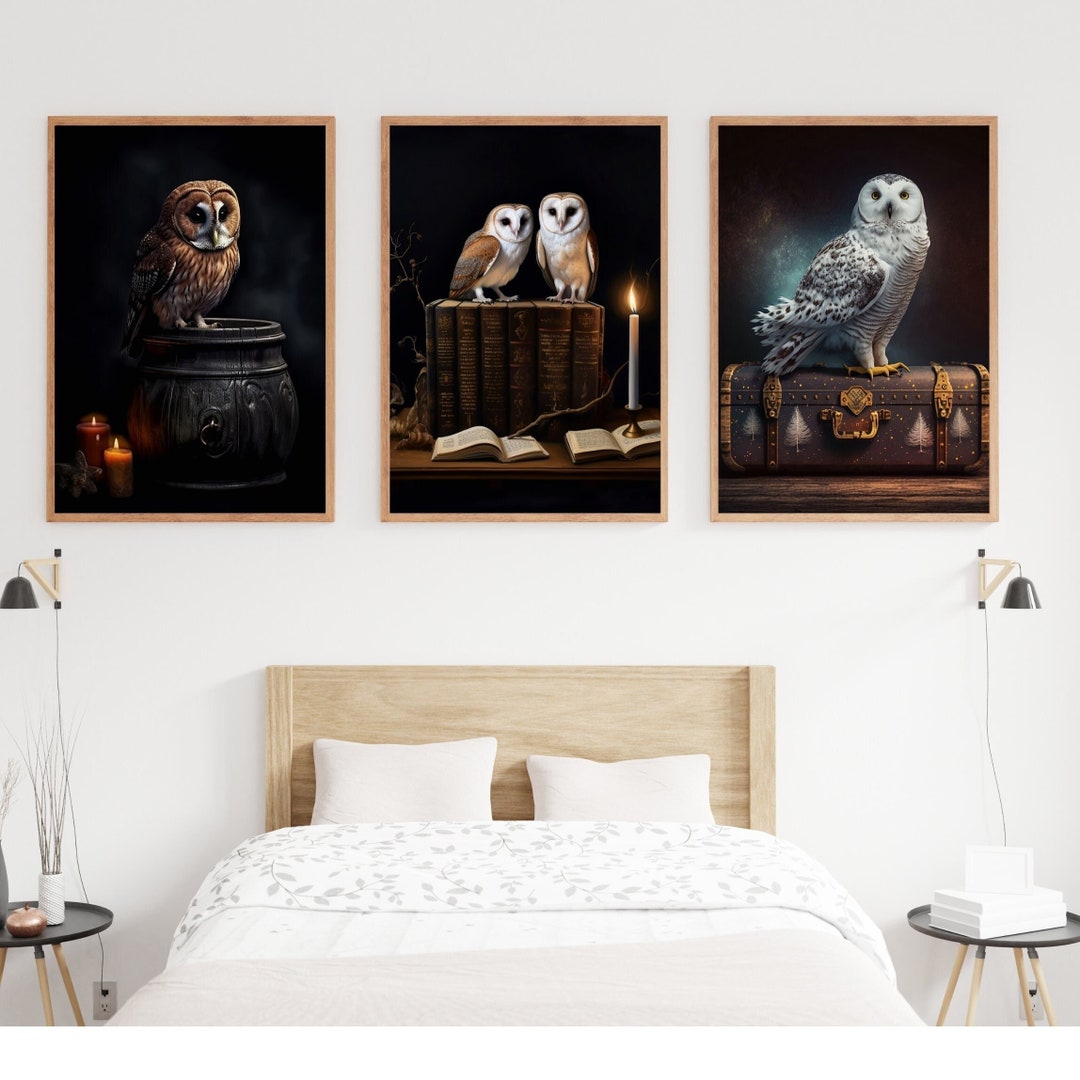 Magical Owl Art Set PRINTABLE | Witch Wizard Wall Print | Wizard ...