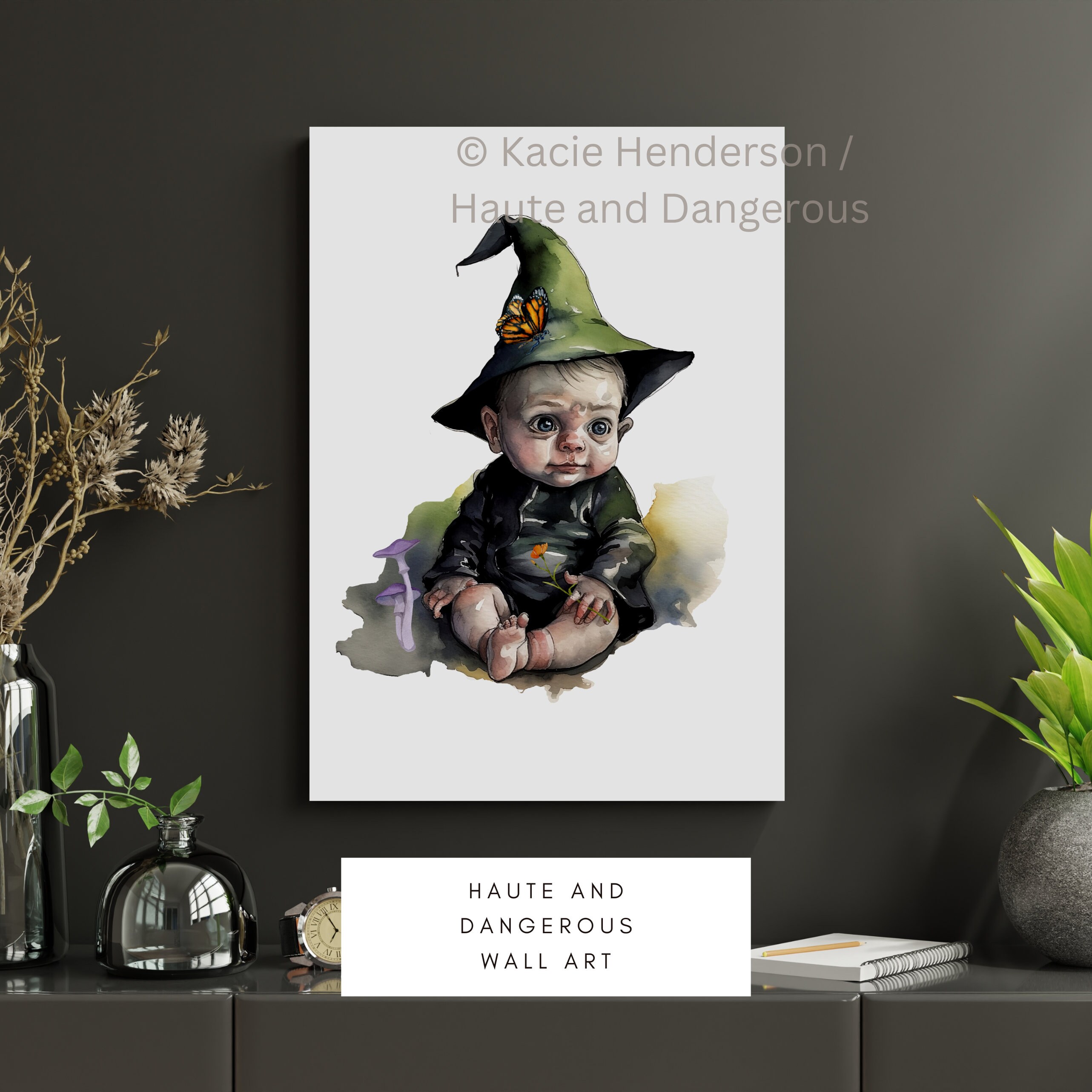 Baby Witch Nursery Printable Art Set, Witches Magical Wizarding Prints ...