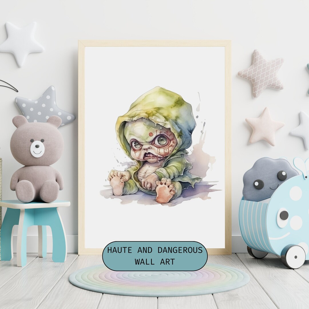 Baby Zombie Printable, Nursery Art, Occult Print, Digital Download ...