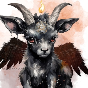 Baby Baphomet Printable, Black Phillip Print, Occult Art, Digital ...