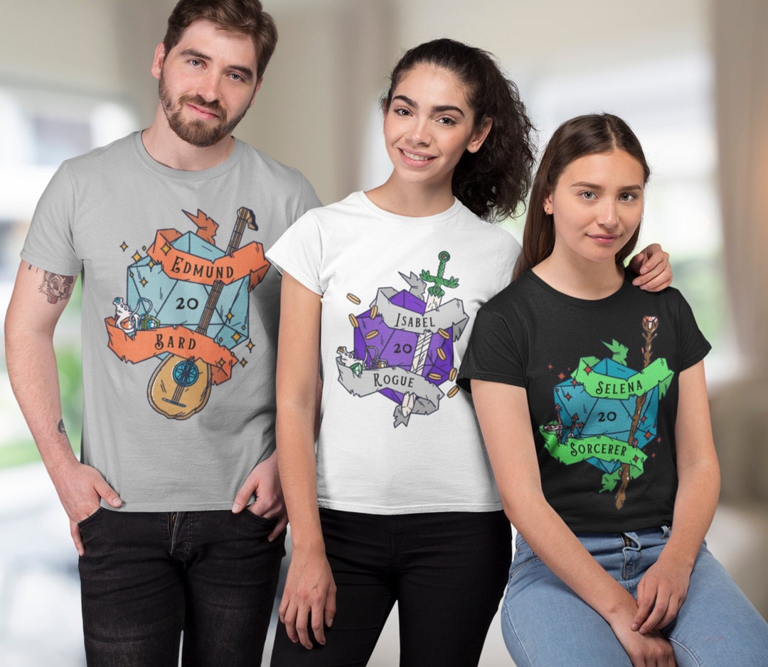 Personalized Dnd Tshirt W Name - Customizable Dungeons Dragons Class ...