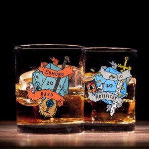 Personalized Dnd Whiskey Glass With Name / Class, Customizable Dungeons ...